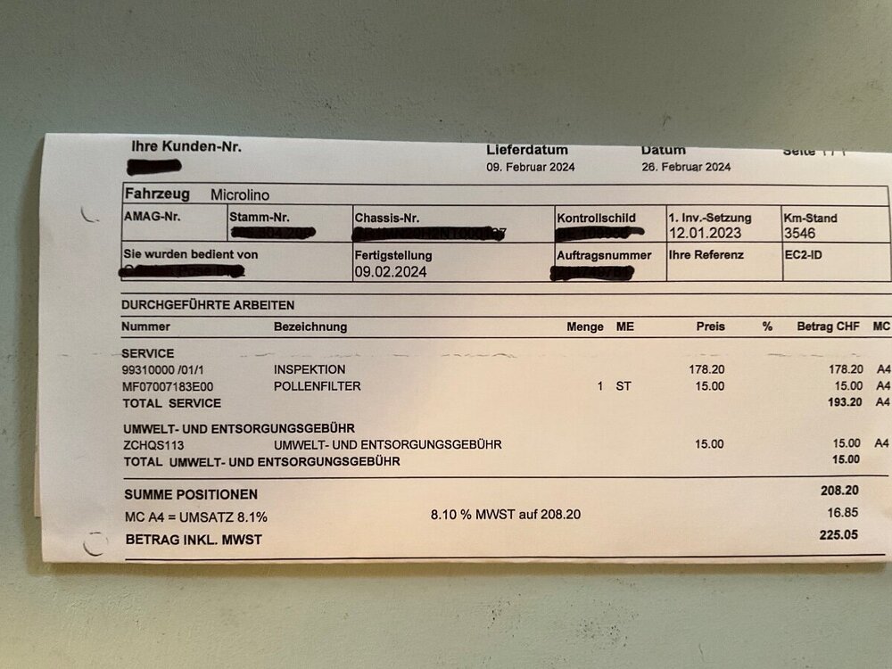 1. Inspektion - Microlino - elektroauto.community ⚡